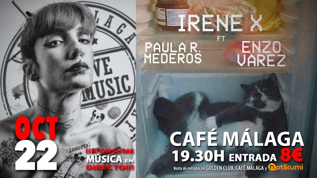 Próximos Eventos | Café Málaga – Live Music | Irene X | Soy Córdoba